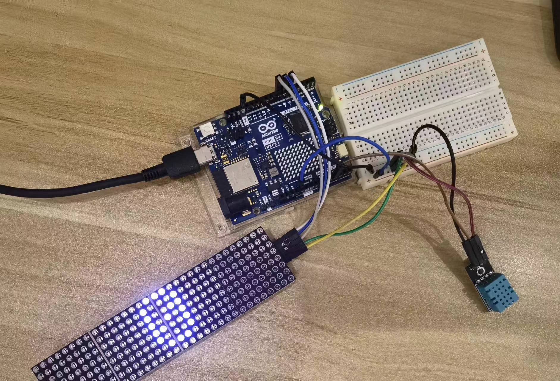 Why does DHT11's data on MAX7219 read 0? - Programming - Arduino Forum