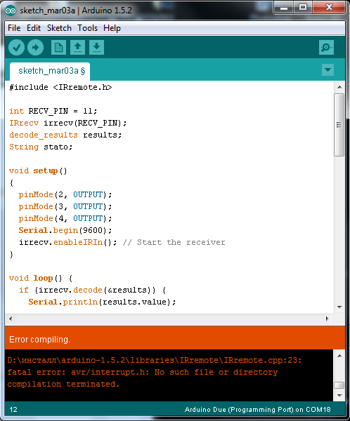 Error Irremote Due Arduino Forum