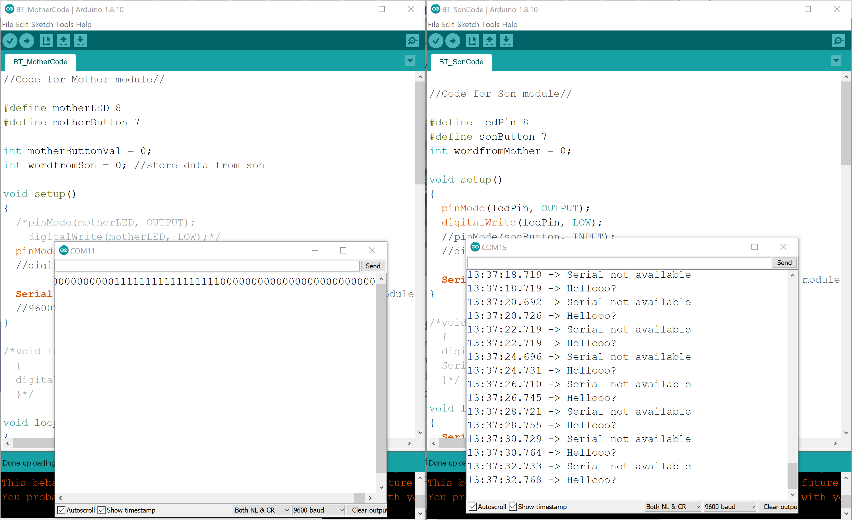 Bluetooth modules paired but not communicating - Sensors - Arduino Forum