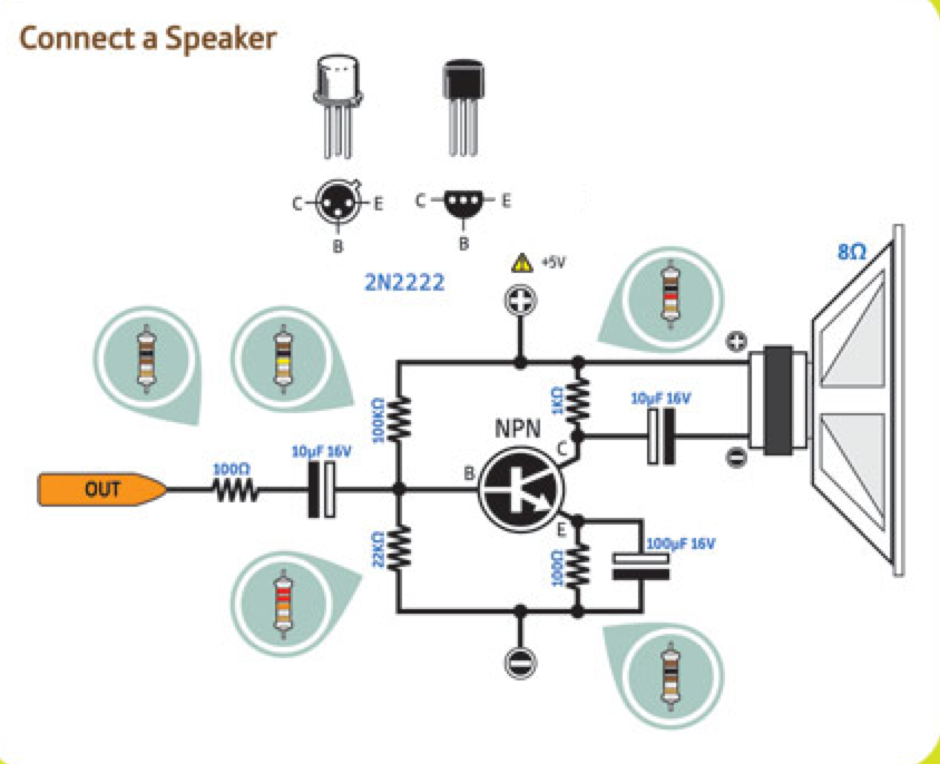 How to connect small speaker - Audio - Arduino Forum
