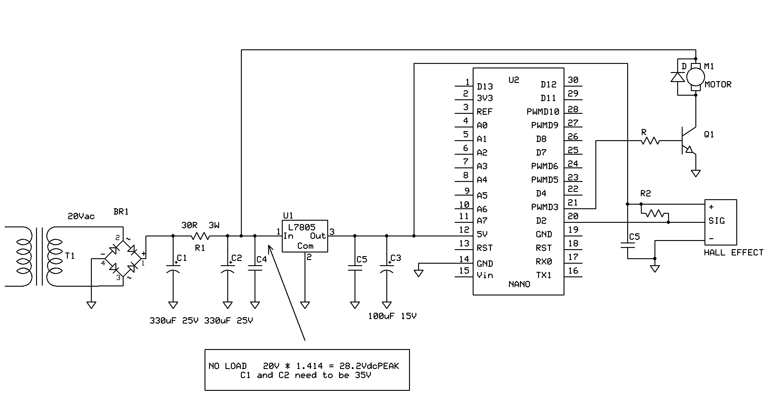 Rectifier and 7805 - Motors, Mechanics, Power and CNC - Arduino Forum