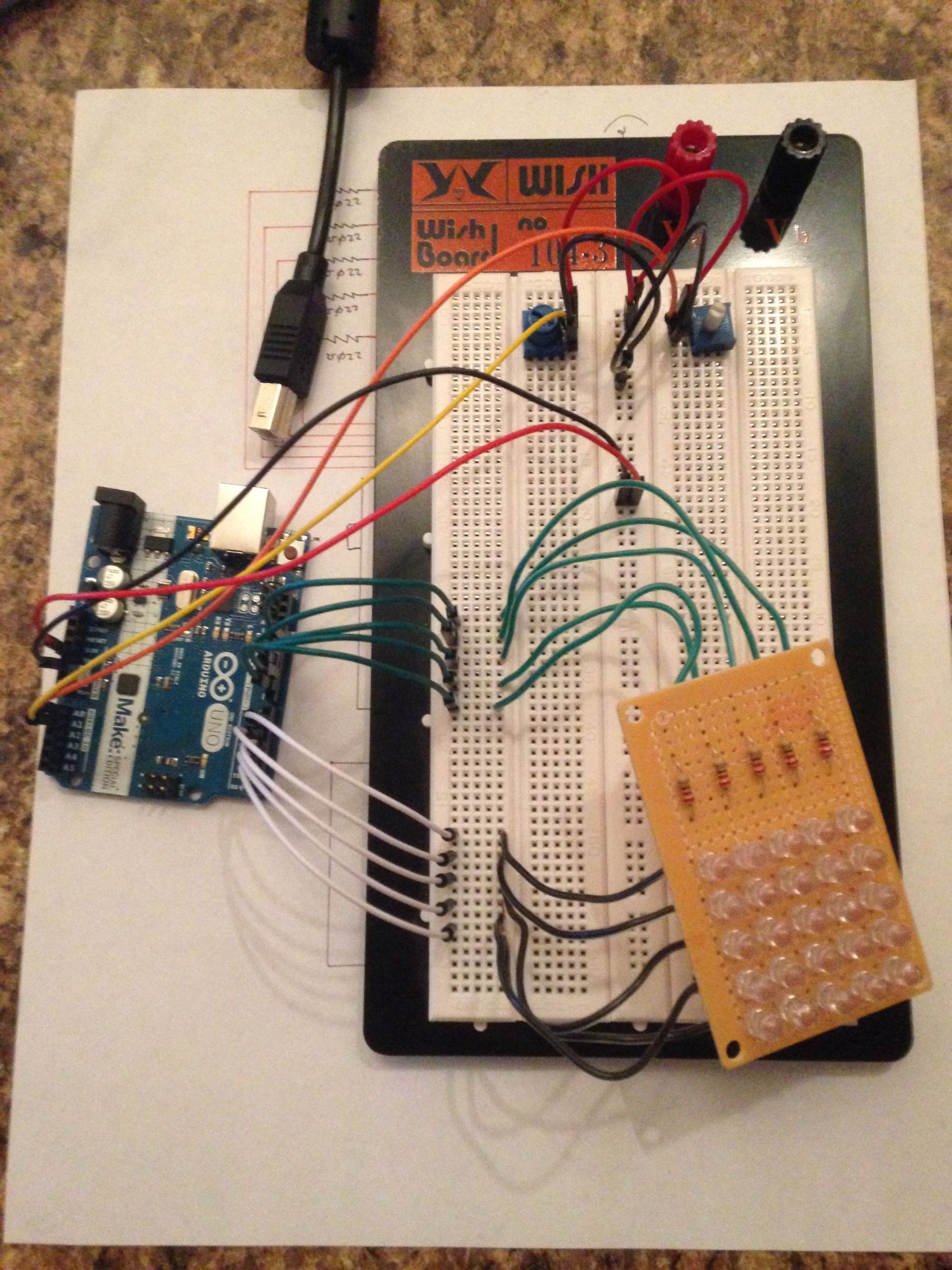 weird potentiometer issue with 5x5 LED matrix, x and y axis scanner ...