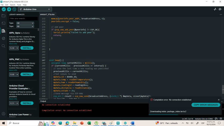 ARDUINO IDE 2.3.4 Compilation error: No connection established - IDE 2 ... ARDUINO IDE 2.3.4 Compilation error: No connection established - IDE 2 ...