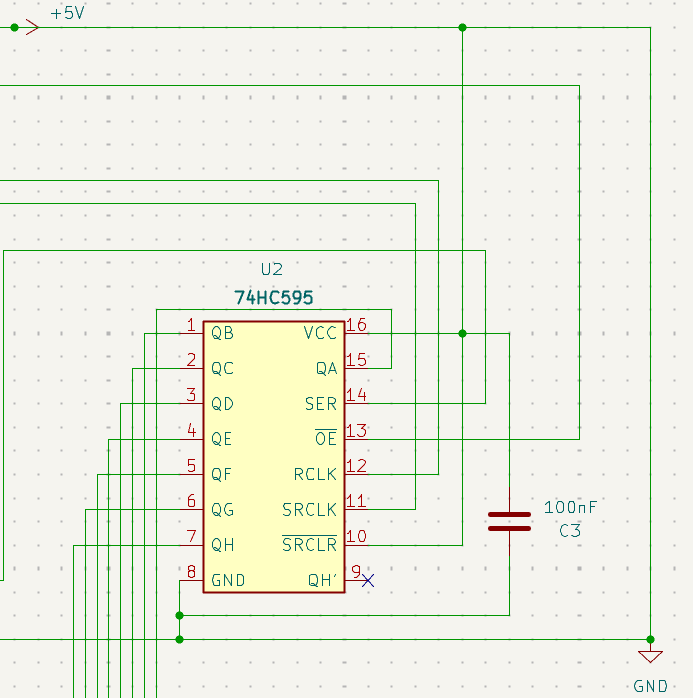 How to turn off many LEDs controlled by 74HC595 with a transitor - Page ...