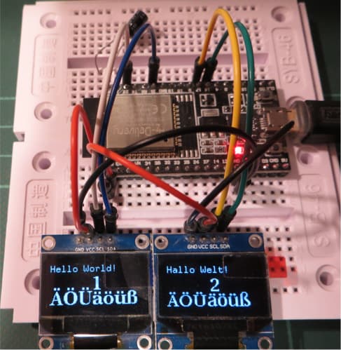Zwei SSD1306 Oled Displays anschließen - Page 2 - Deutsch - Arduino Forum