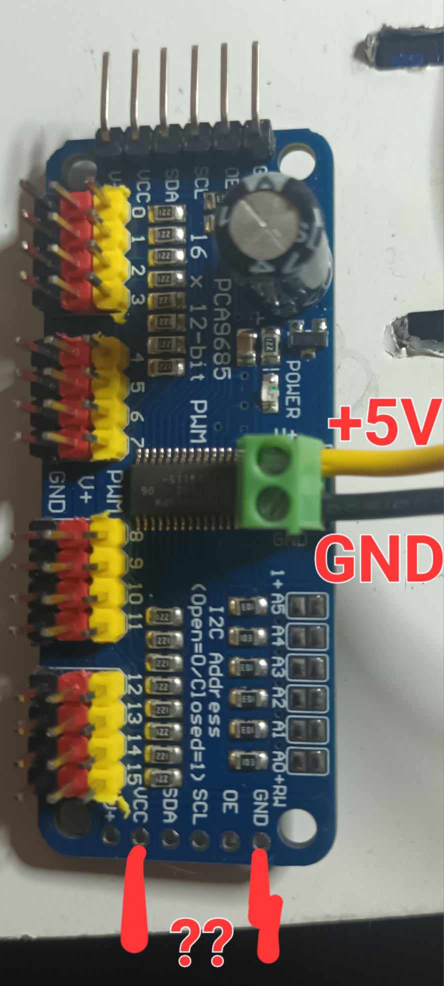 Pca9685 moduls powering - General Guidance - Arduino Forum
