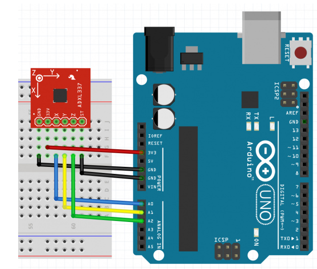 ADXL337 Accelerometer Readings Incorrect - Sensors - Arduino Forum