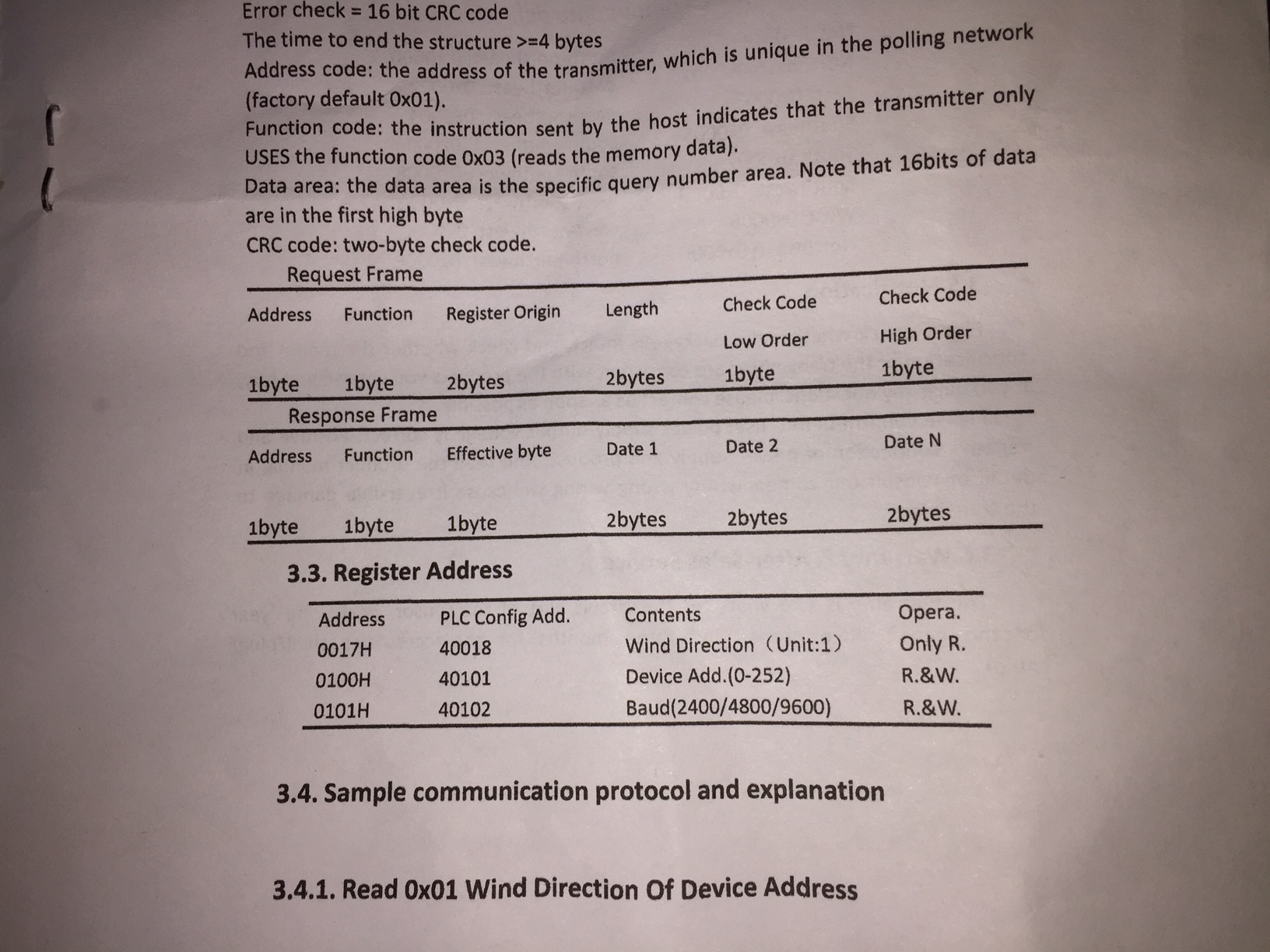 MODBUS wind vane without datasheet - Page 2 - Networking, Protocols, and Devices - Arduino Forum