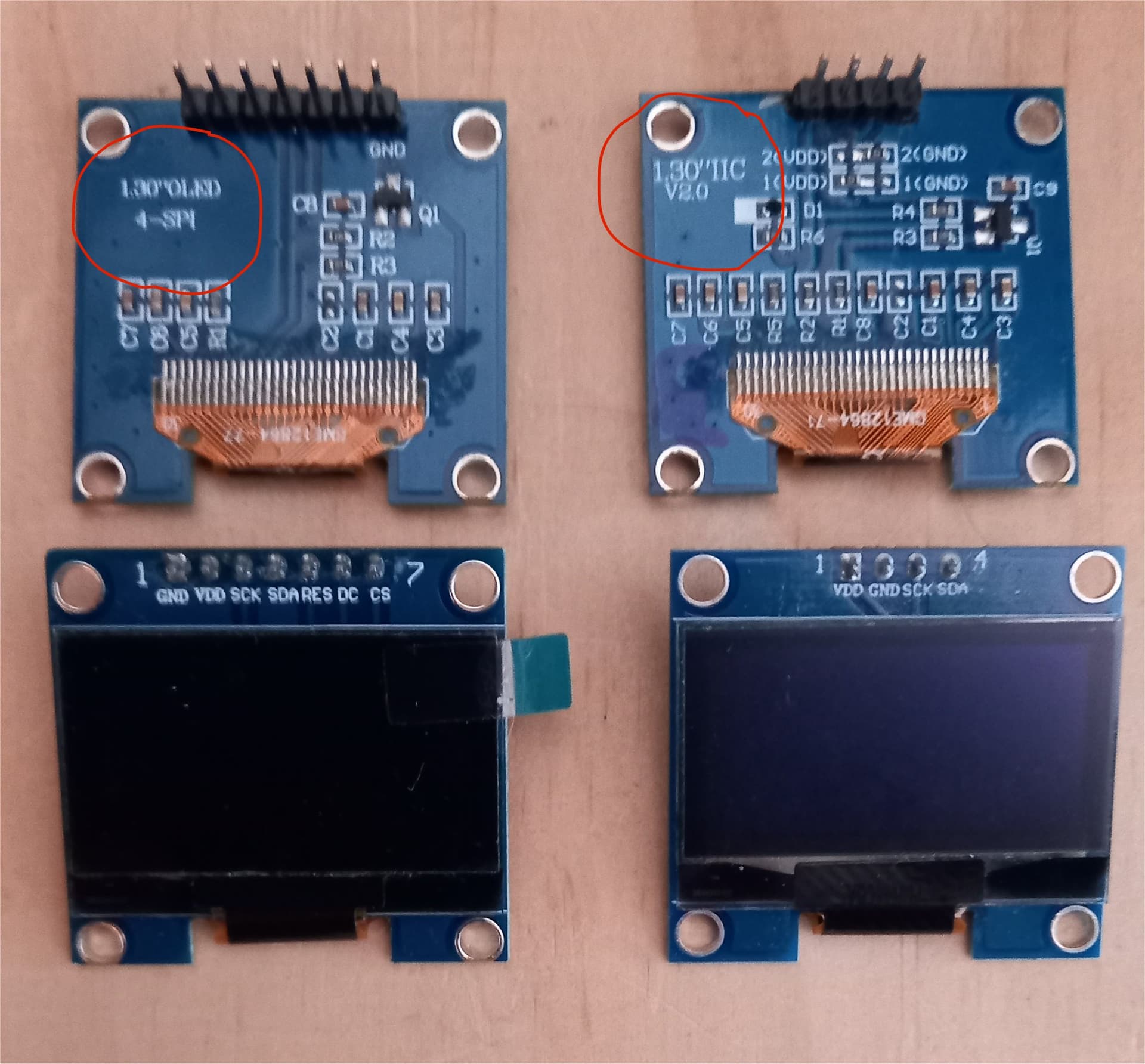 SSD1306 1.3" OLED – How to switch from SPI to I2C? - Displays - Arduino Forum