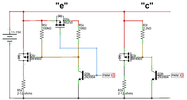 Automotive PWM control of p-channel MOSFET (IRF4905) as high side ...