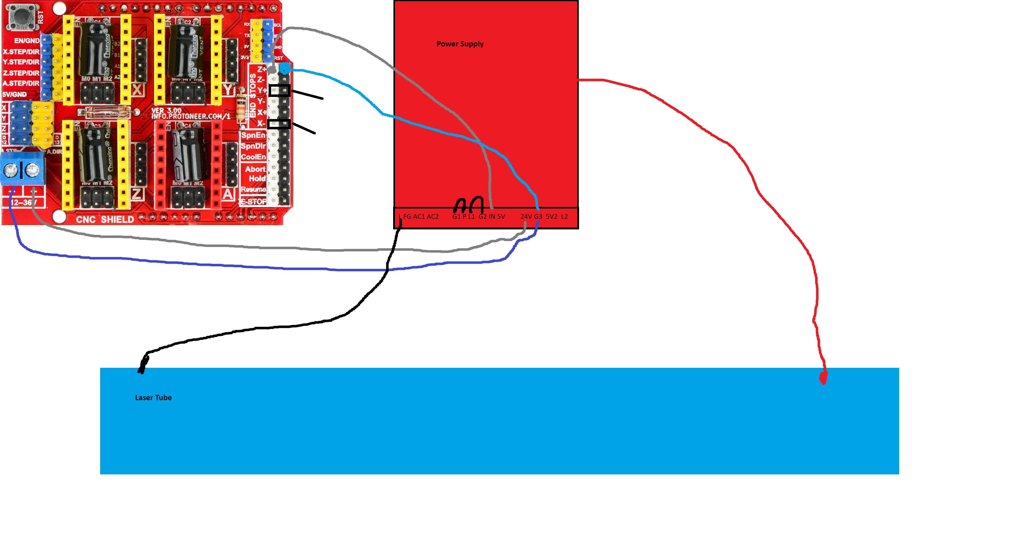 Arduino Uno Cnc Shield Co 2 50 Watt Laser Fires Without Usb Pluged In