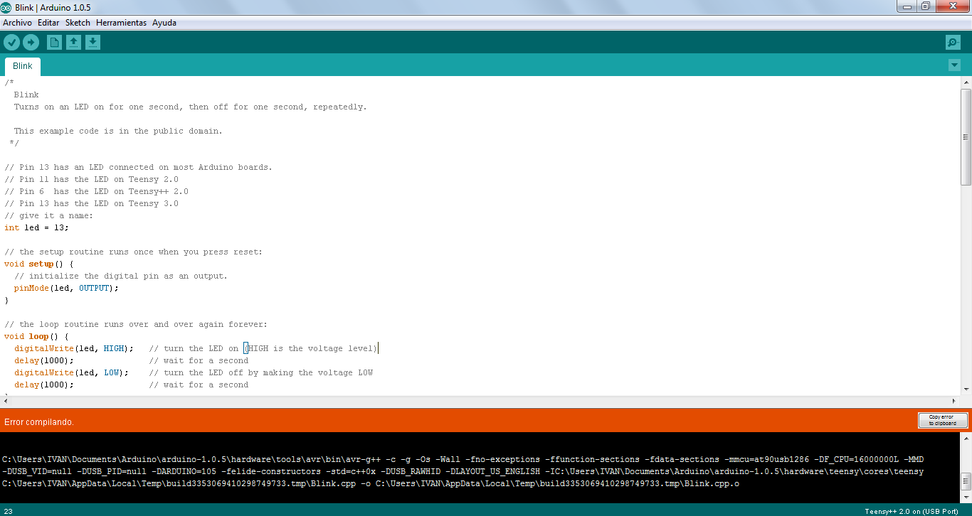 Error Compilando - IDE 1.x - Arduino Forum