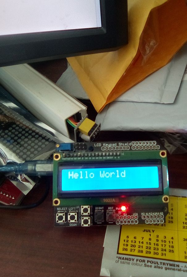 Arduino LCD 2x16 BL Shield displaying only boxes on top row. - Displays - Arduino Forum
