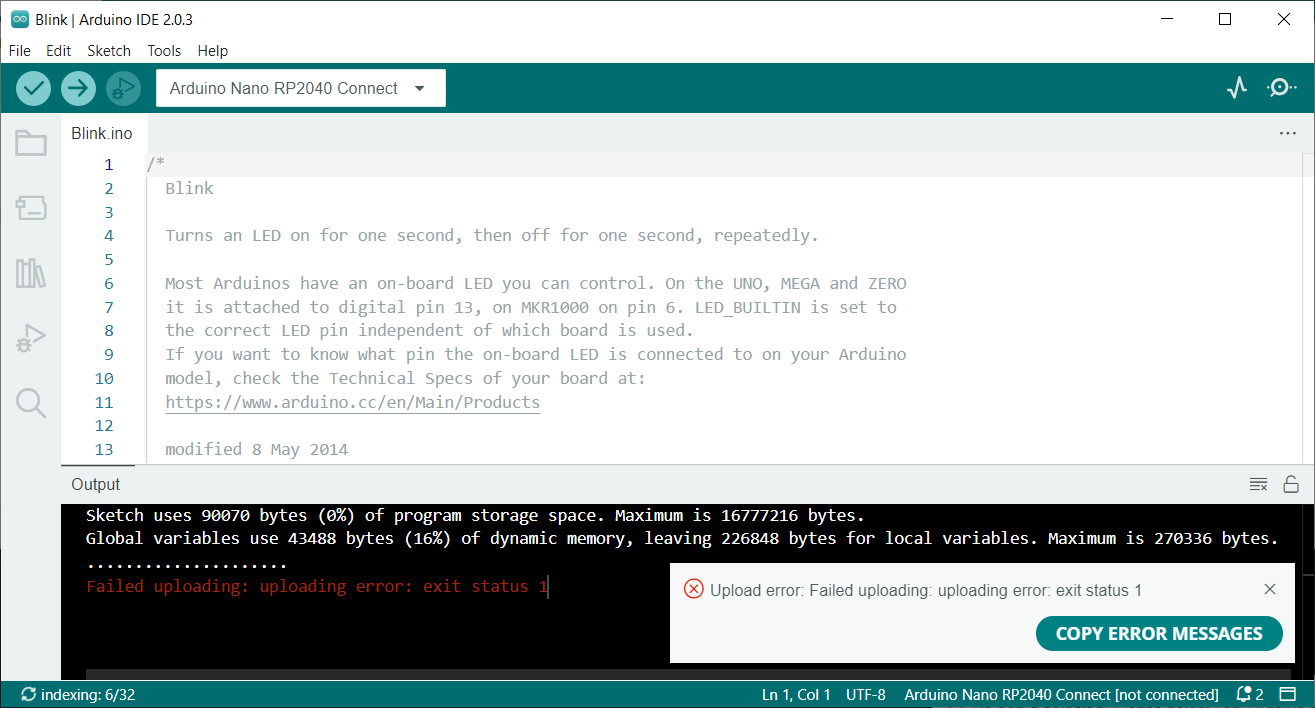 Upload Failure Exit Status 1 On The Guest OS Of Virtualbox Nano