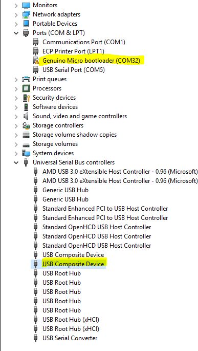 Arduino Micro Showing Two Devices In The Device Manager Interfacing W Software On The 2638