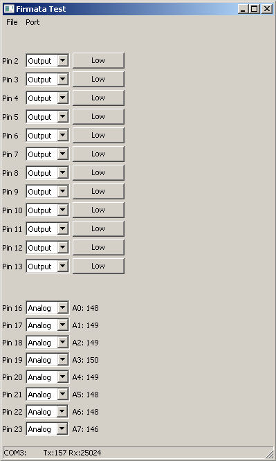 Firmata2.2 sketch on delivered board - Interfacing w/ Software on the ...