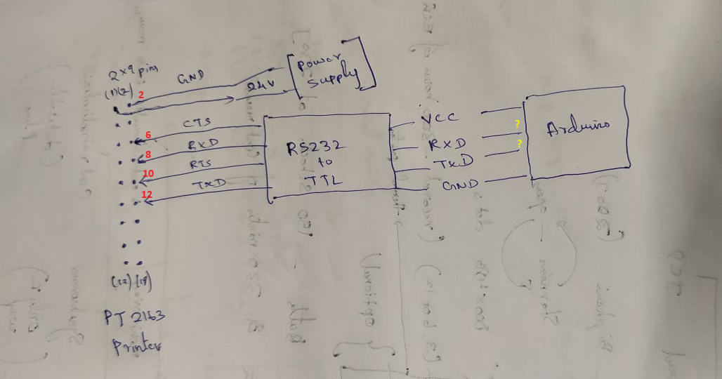 Trouble Interfacing PT2163P Thermal Printer with Arduino via RS232-TTL Converter - Interfacing w ...