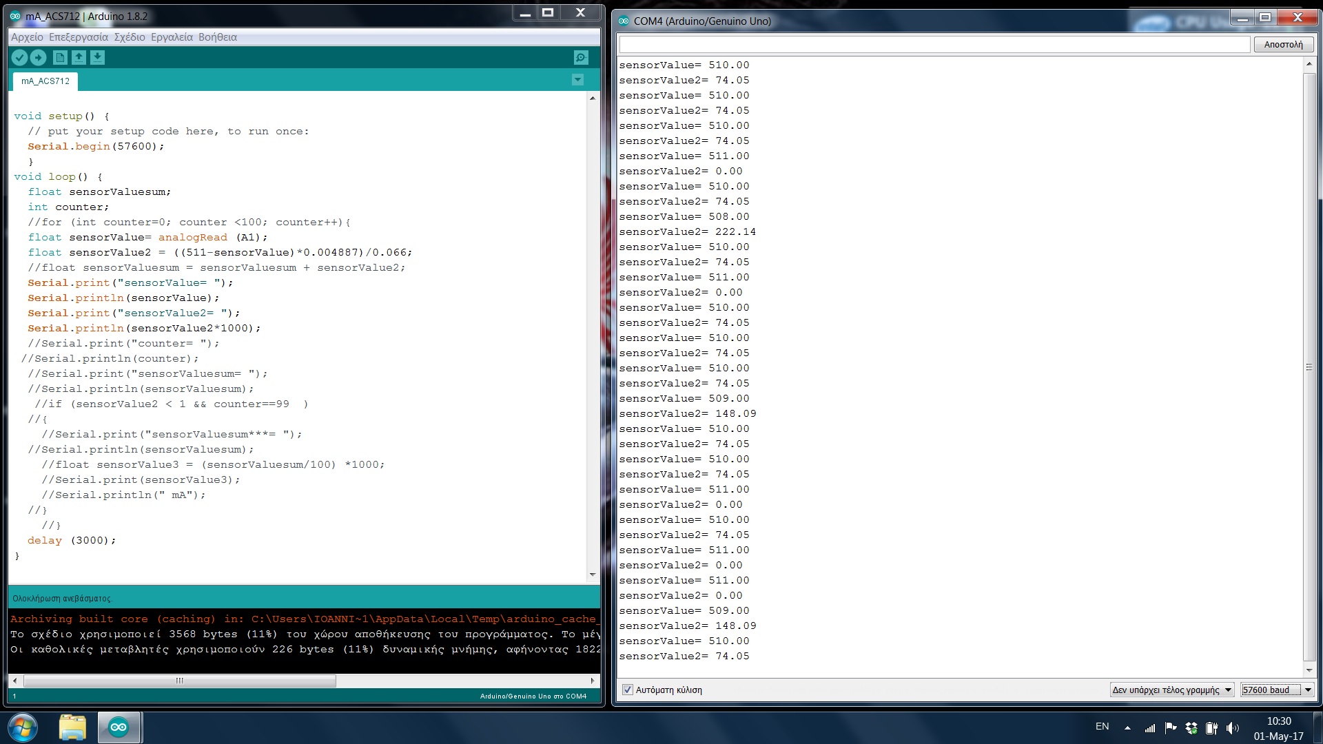ACS712 Sensor - Sensors - Arduino Forum