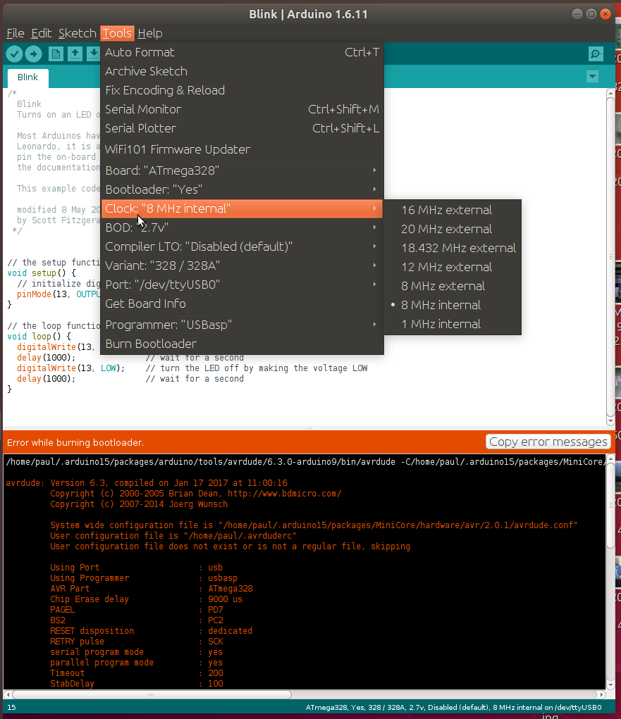 avrdude: target doesn't answer. What? This used to work... - Uploading ...
