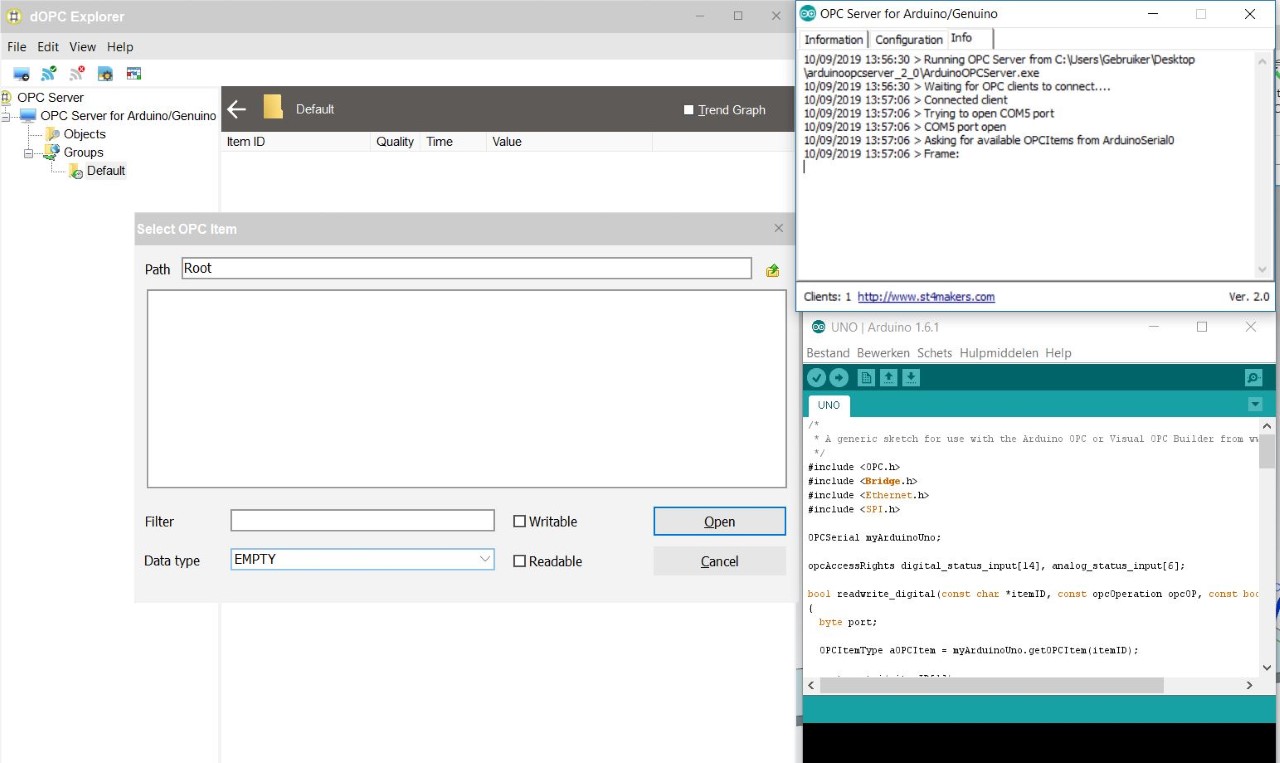 Vind OPC-items niet - Nederlands - Arduino Forum