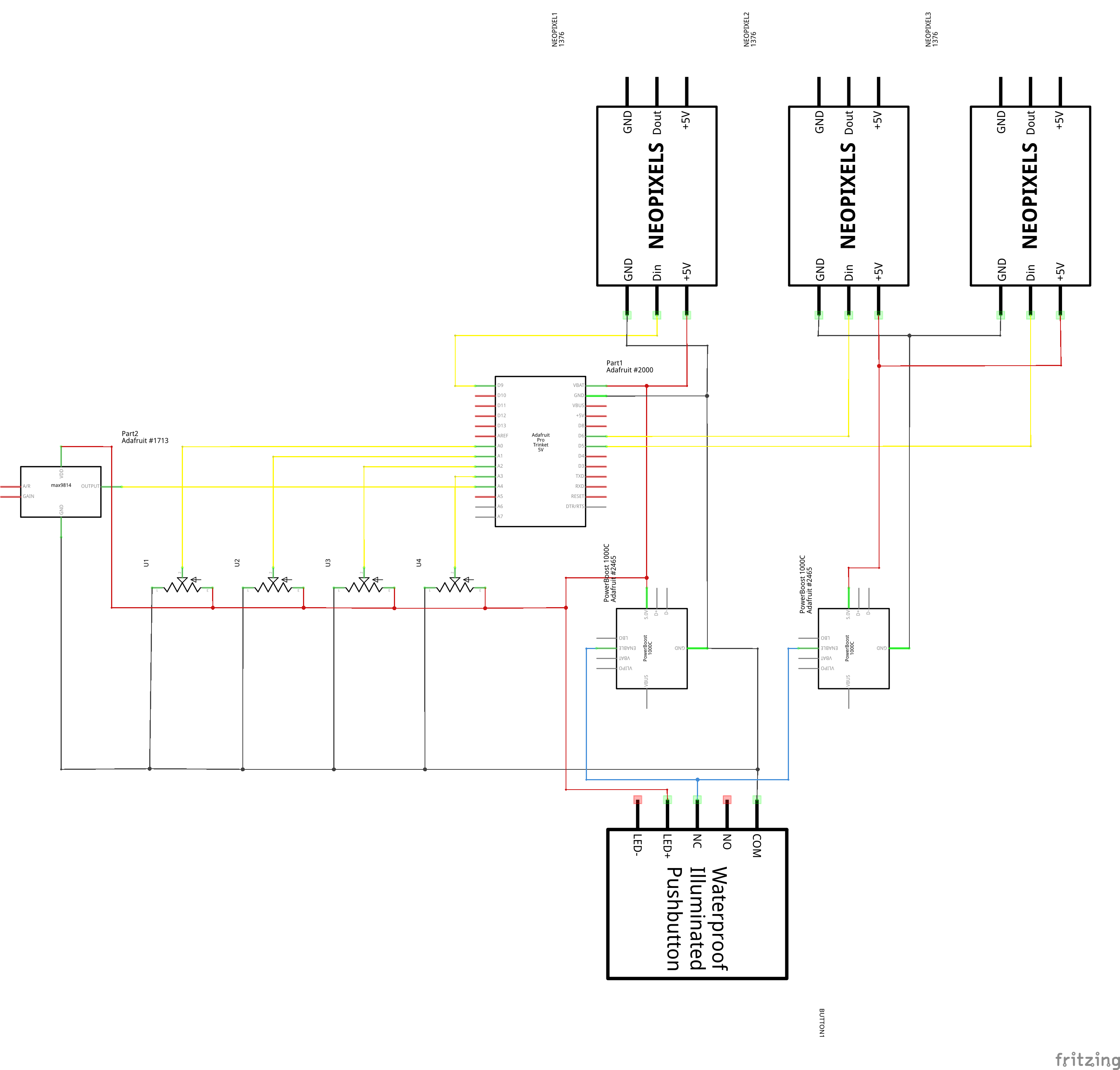 Controlling 3 Led Strips With 2xpowerboost But One Strip Is Flickering Leds And Multiplexing