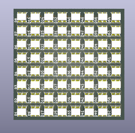 Showcase: PCB for 8x8 matrix of WB2812B-2020 - LEDs and Multiplexing ...
