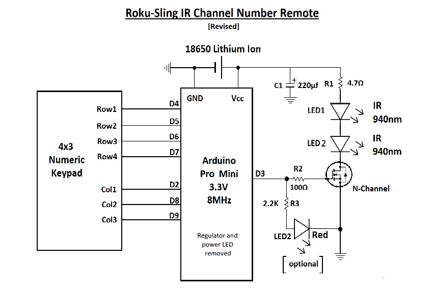 Two IR LEDs in series, using direct 18650 power - LEDs and Multiplexing ...