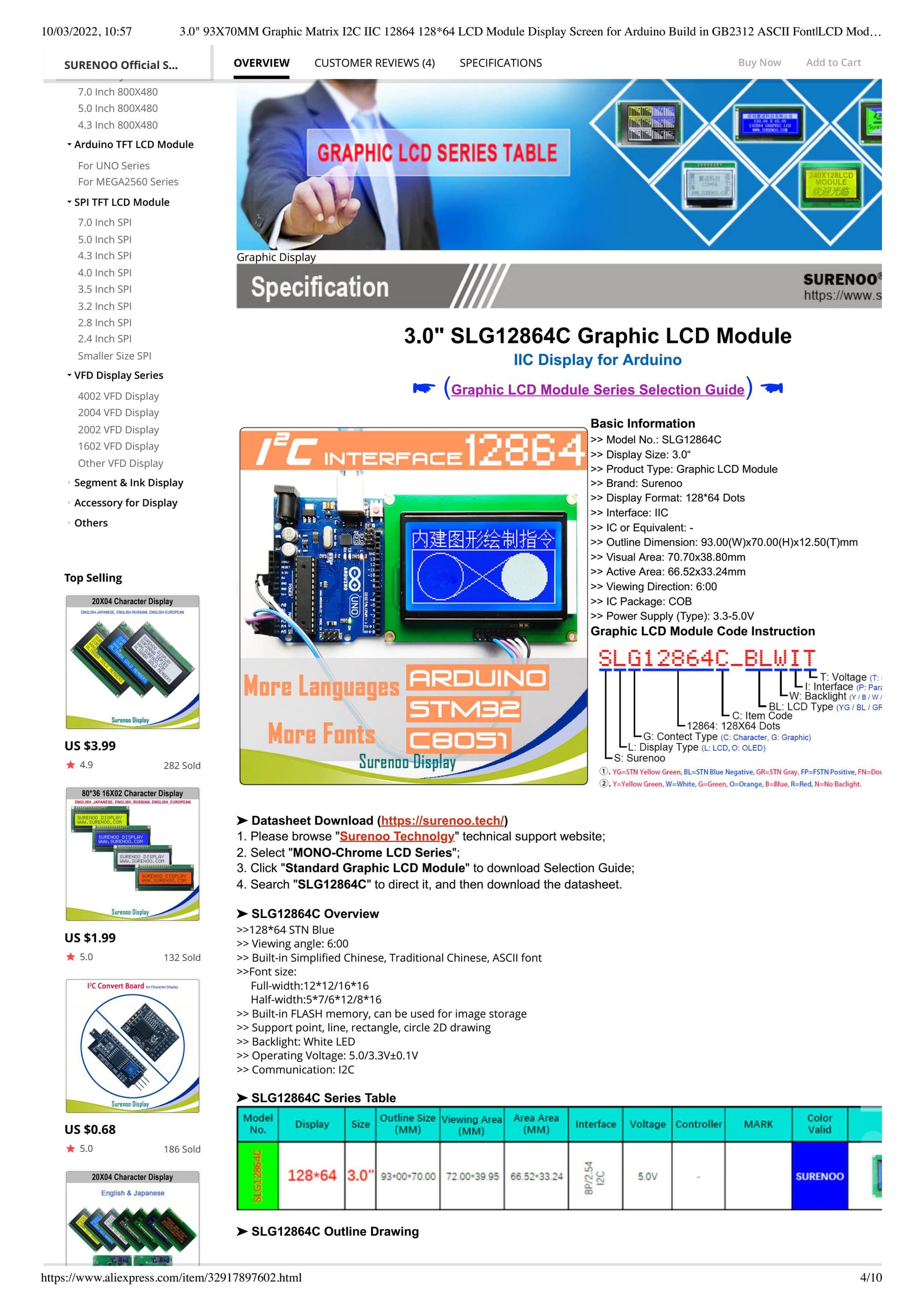 Libreria per LCD grafico i2c 128x64 - Software - Arduino Forum