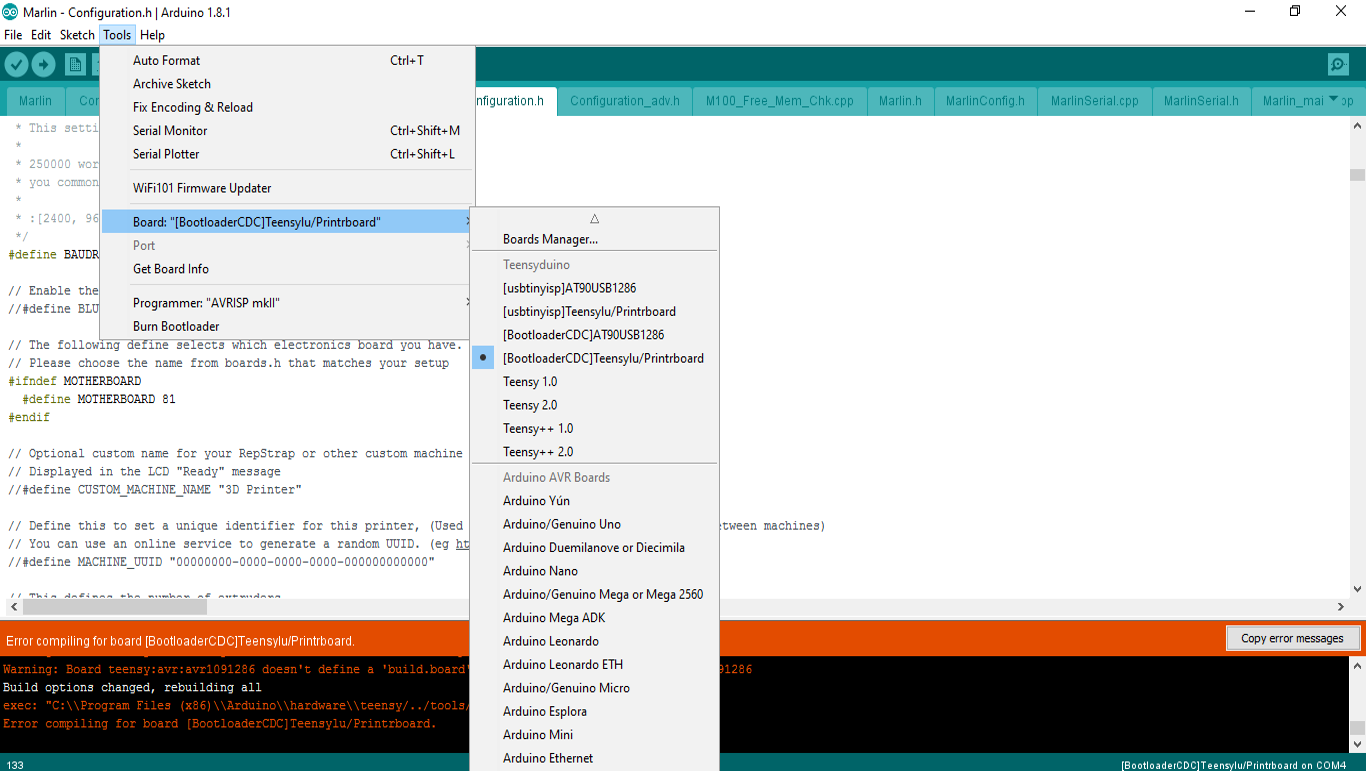 Error during uploading firmware to Printrboard Rev D - IDE 1.x - Arduino Forum