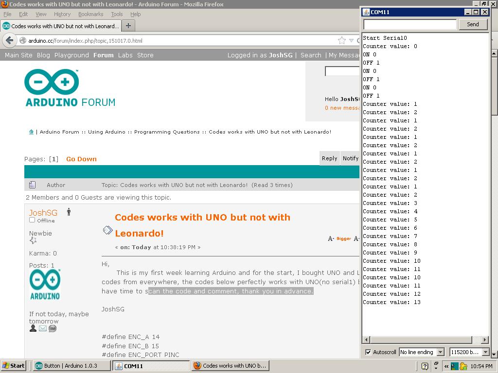 Codes Works With Uno But Not With Leonardo Programming Arduino Forum