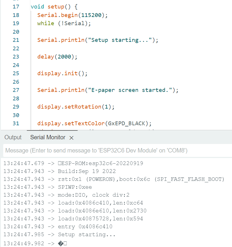 GxEPD2 and ESP32-C6-DevKitM-1 - Displays - Arduino Forum