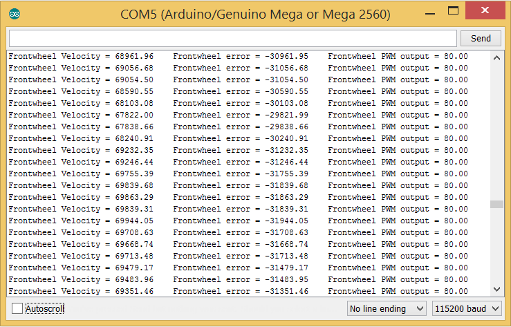 PID-Controller , Velocity control - DC motor. Fails to compute a PWM ...
