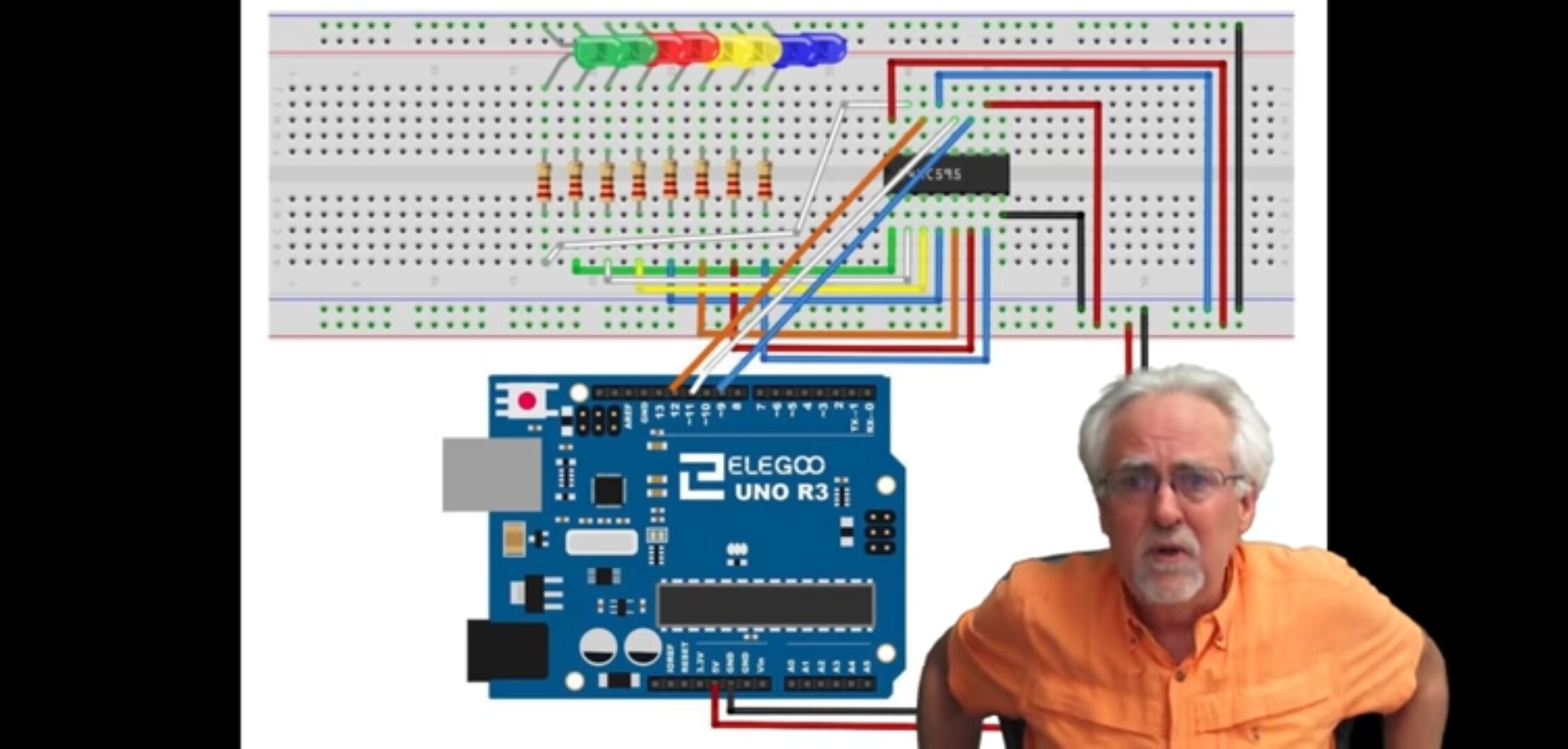 All of my leds connected to 74hc595 shift register does not glowing ...
