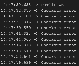 DHT11 switching between INVALID VALUE -999 and appropriate data - Sensors - Arduino Forum