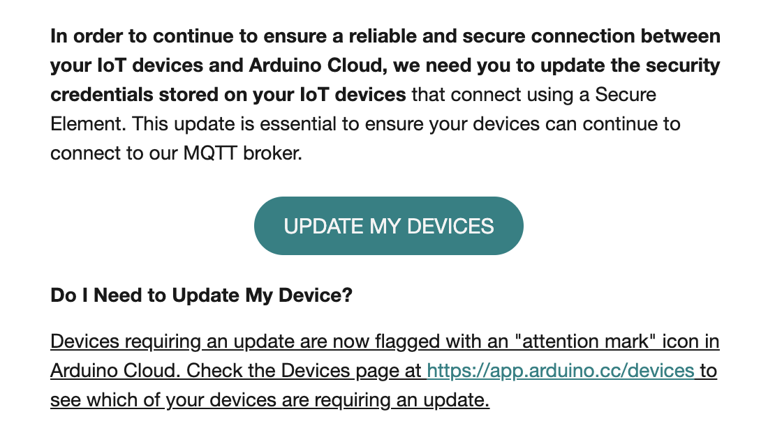 Device Still Has Security Update Required Status After Update Cloud Iot Arduino Forum 
