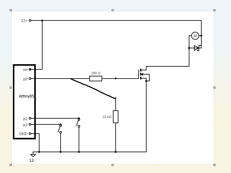 Attiny85 digispark to drive 12v motor using mosfet - General Guidance - Arduino Forum