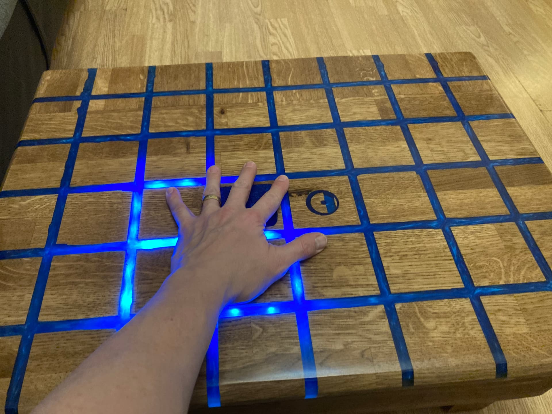 Proximity sensors to switch on addressable LEDS in an epoxy table ...