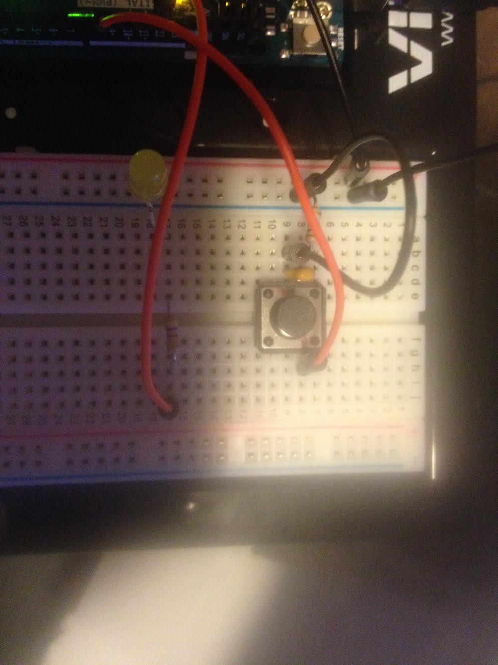 Help with Arduino Workshop sample project - turning on an LED with a ...