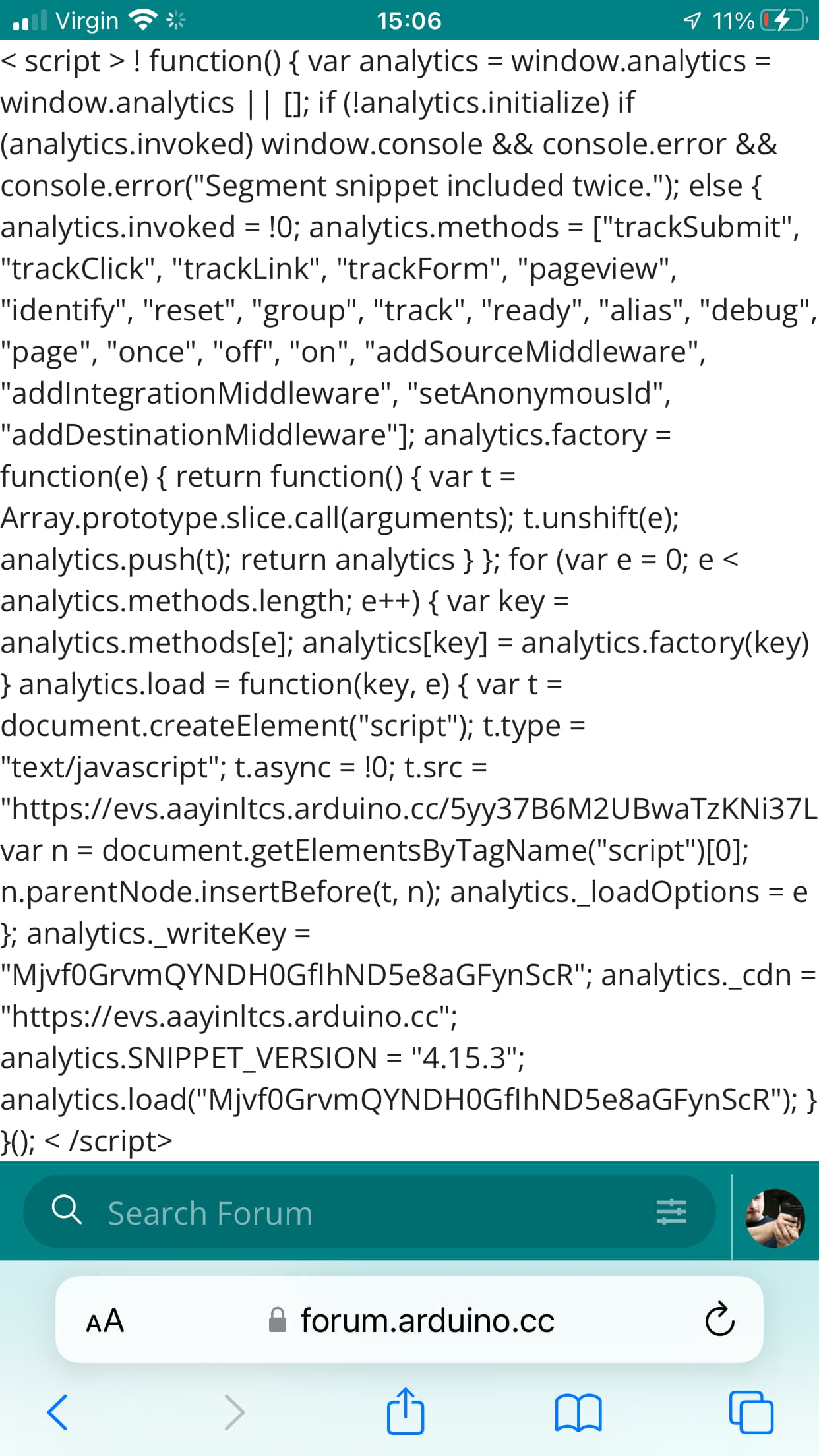 Script Being Rendered As Text Website And Forum Arduino Forum 