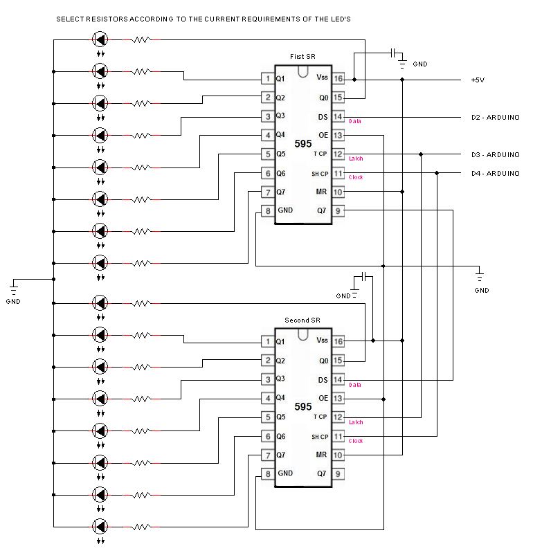 2x74HC595 - LEDs and Multiplexing - Arduino Forum