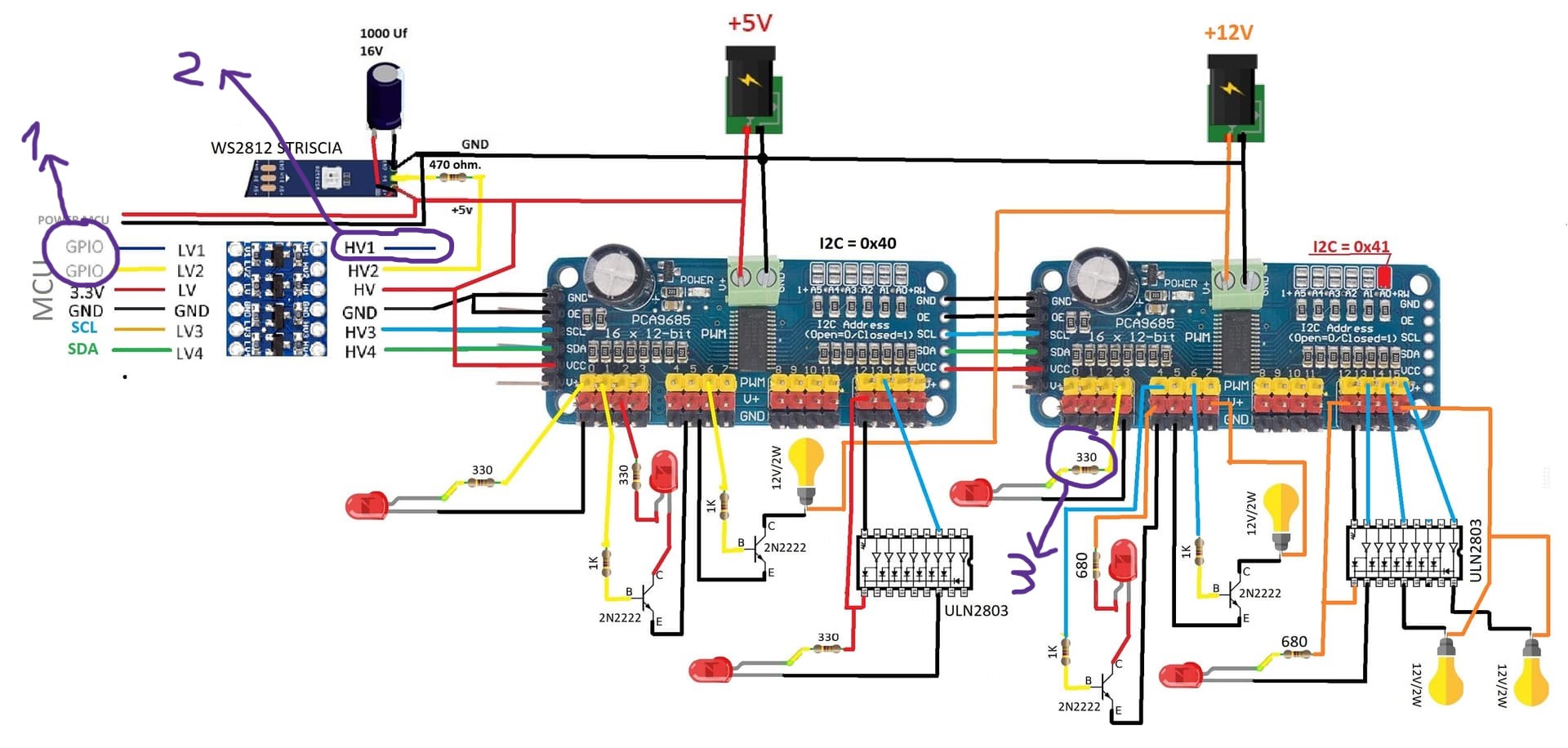 Collegamenti ESP32 - PCA9685 - STRIP LED WS2812 - Hardware - Arduino Forum