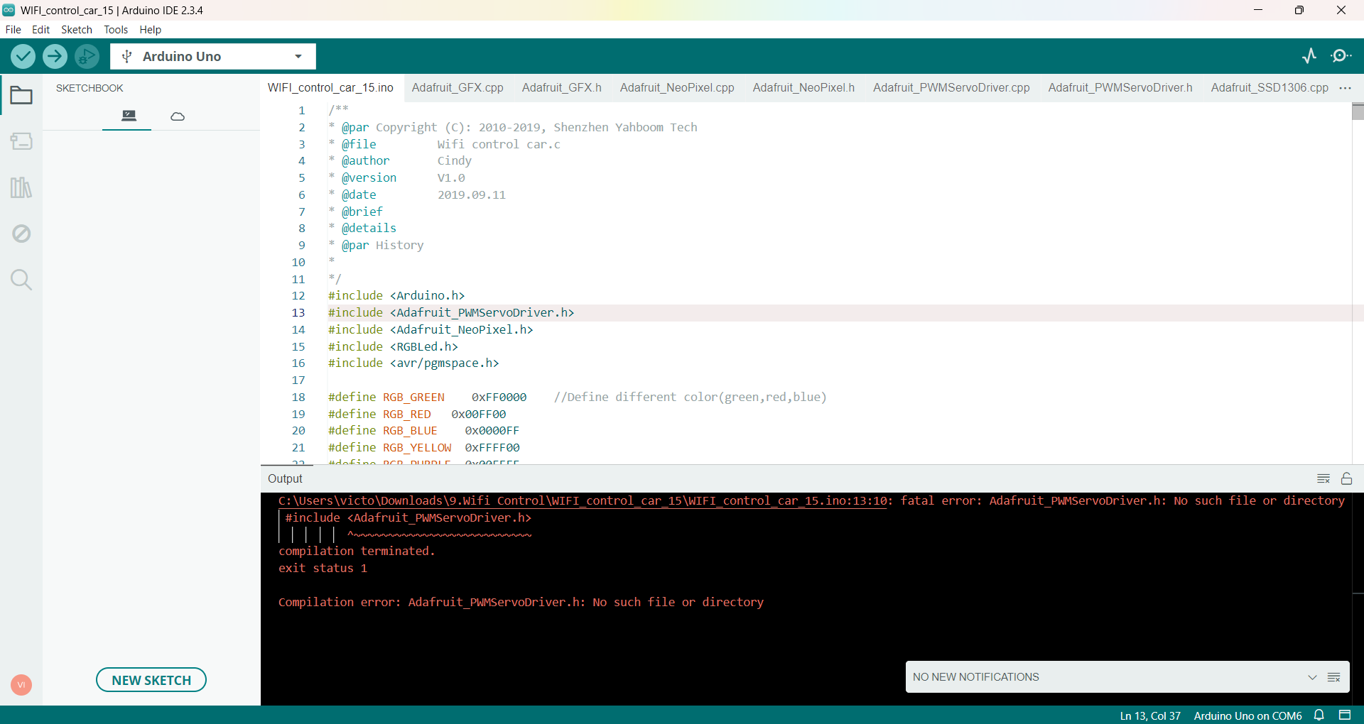 Error copilando codigo de arduino uno - Software - Arduino Forum