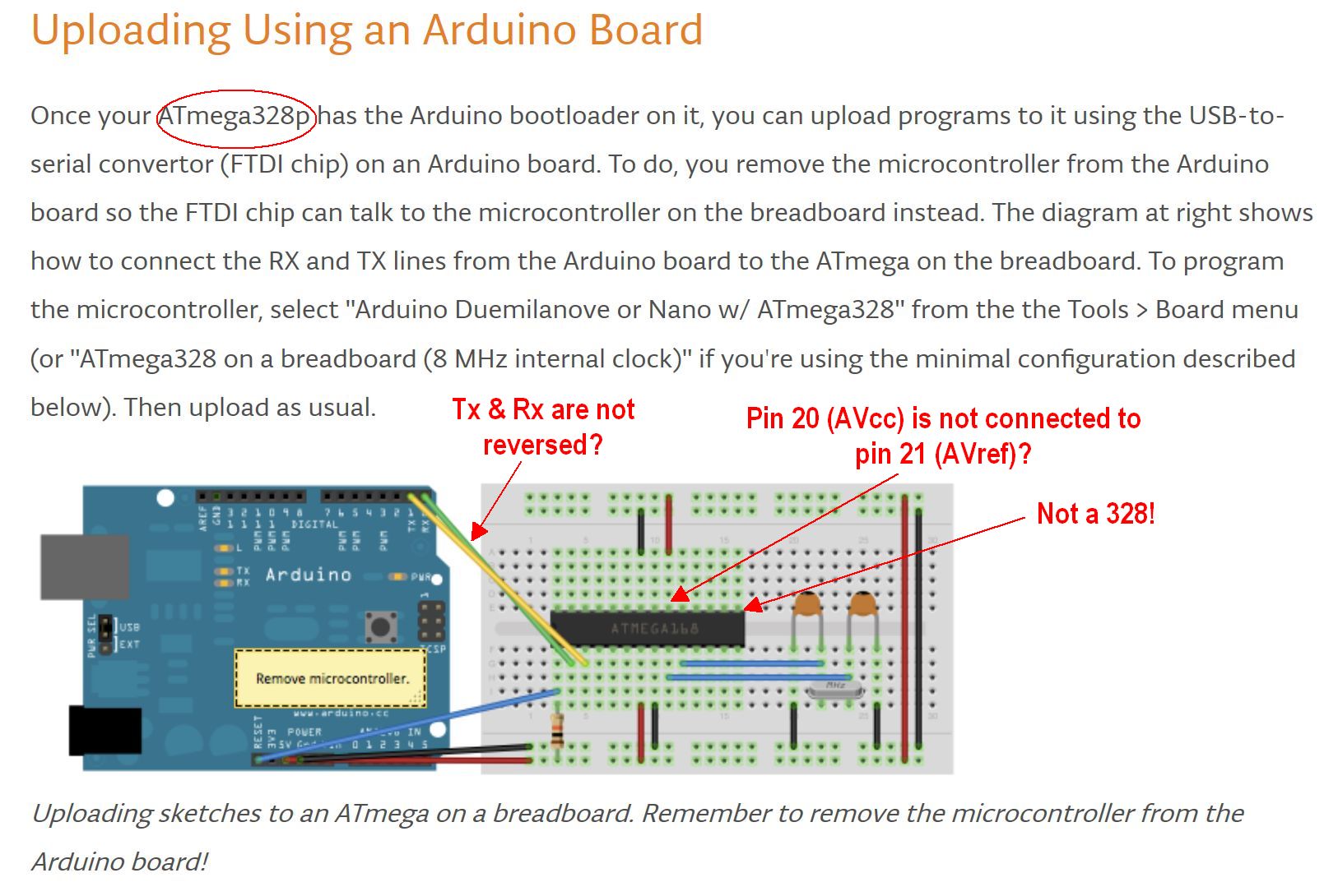 Programming 328 on breadboard: confusing pin instructions? - IDE 1.x - Arduino Forum