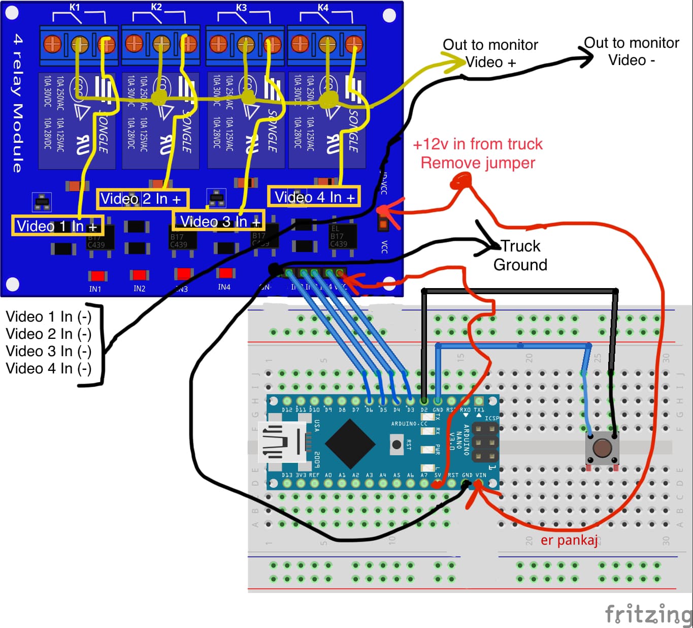 Composite video switch with a momentary switch - General Electronics ...