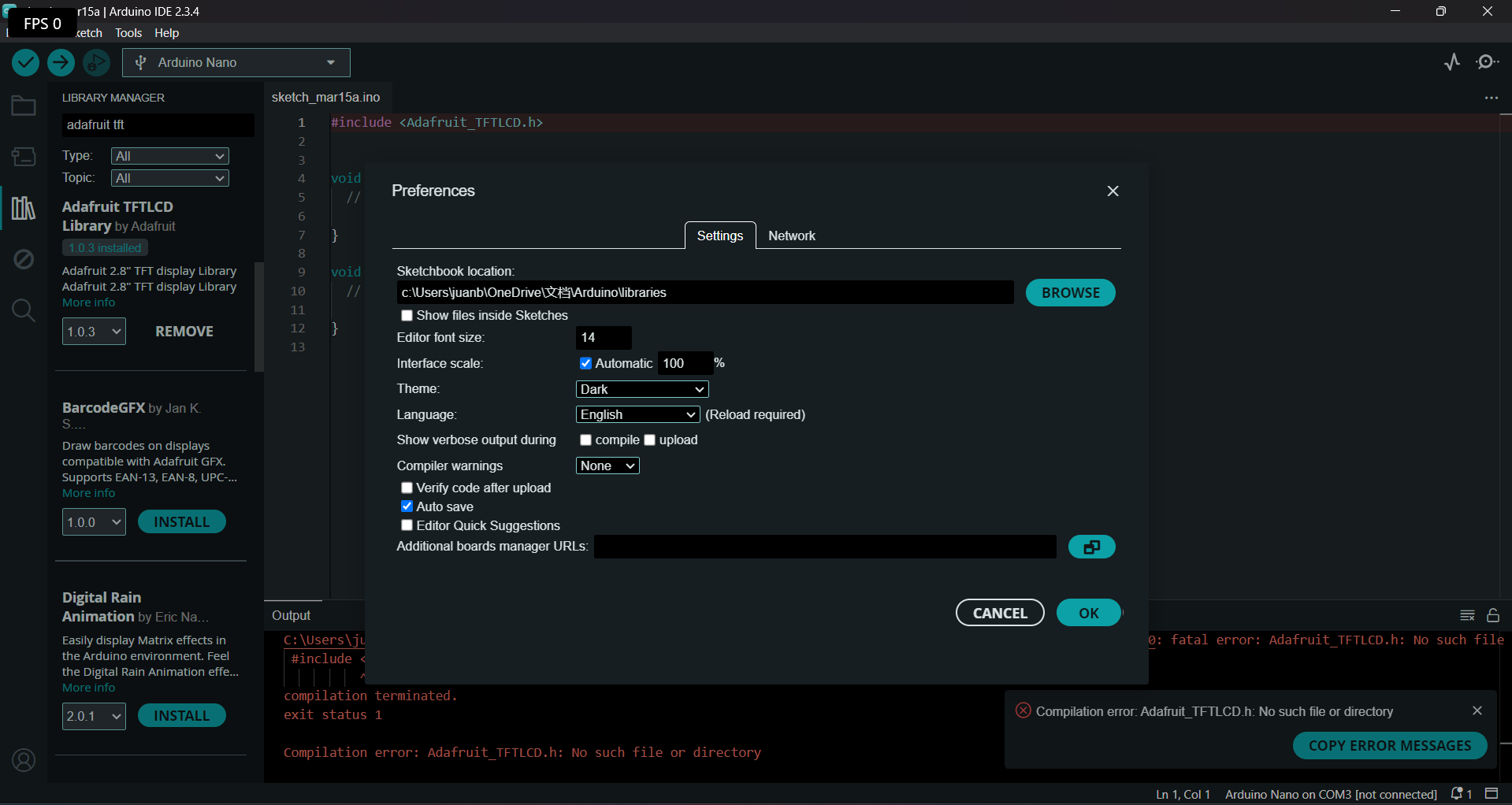 No such file or directory - IDE 2.x - Arduino Forum No such file or directory - IDE 2.x - Arduino Forum