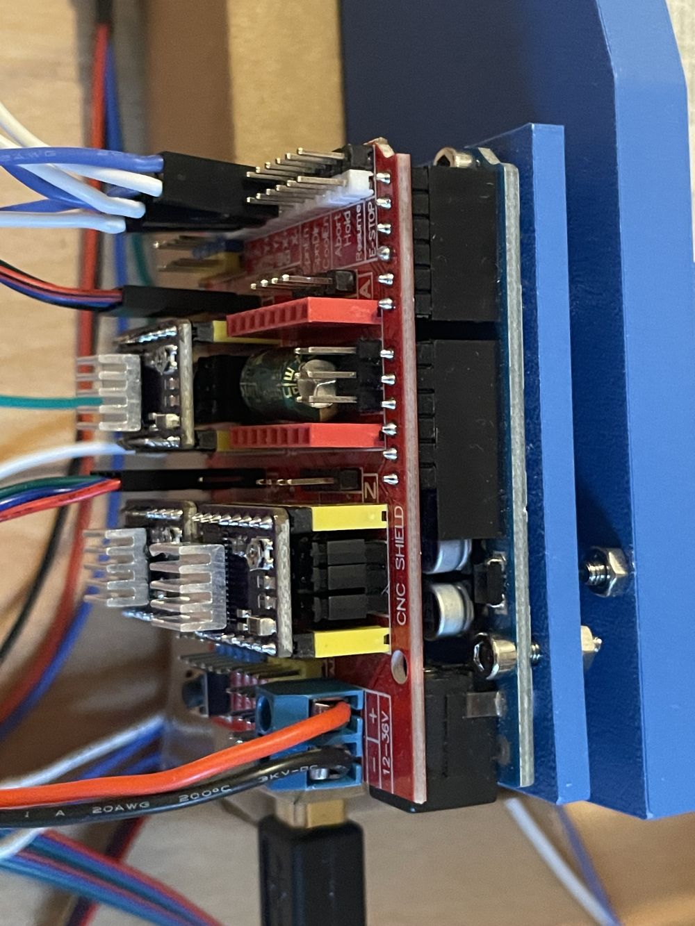 Stepper motor without torque, voltage drop or DIR short issue? Arduino UNO + CNC shield ...