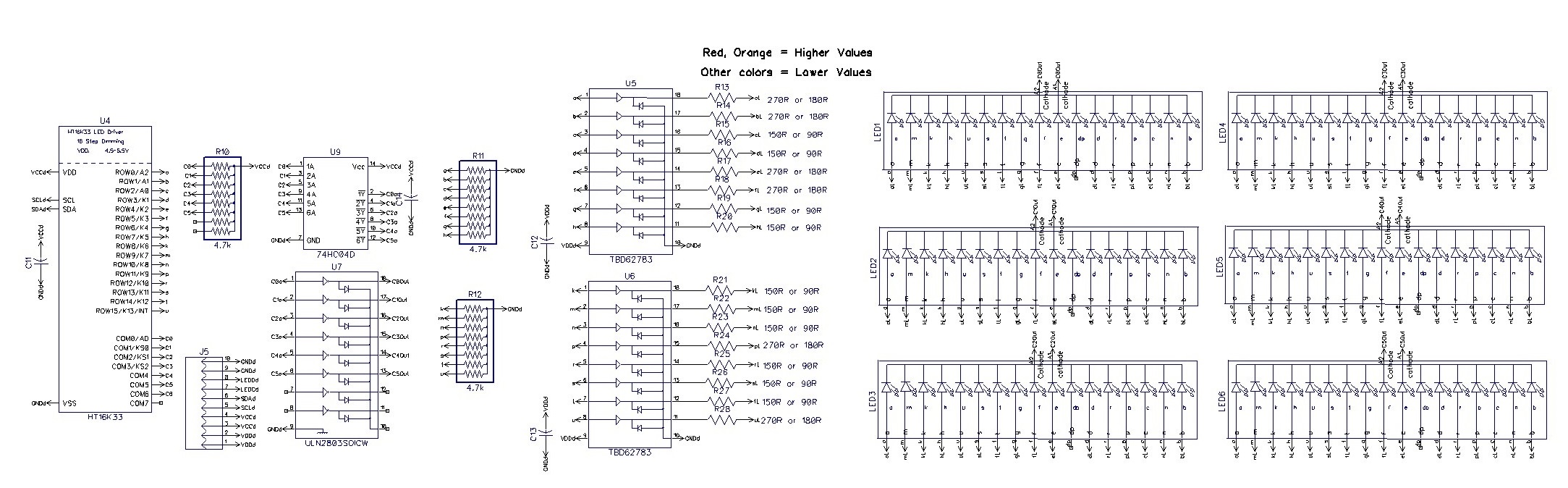 2.3" 16 segment common anode LEDs, HT16K33 and ULN2803 (now common cathode) - Page 5 - LEDs and ...
