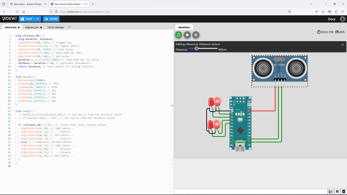 Using 2 ultrasonic sensors - Motors, Mechanics, Power and CNC - Arduino Forum