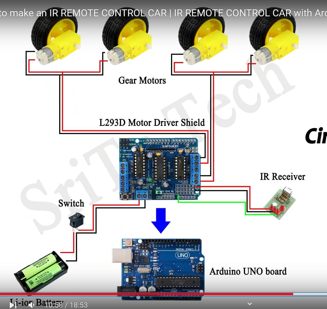 Motors L293D shield and arduino UNO - IR REMOTE - General Electronics ...