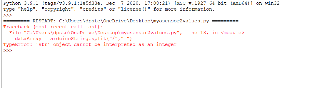 Integer Error While Implementing Sensors Into My Python App Programming Arduino Forum